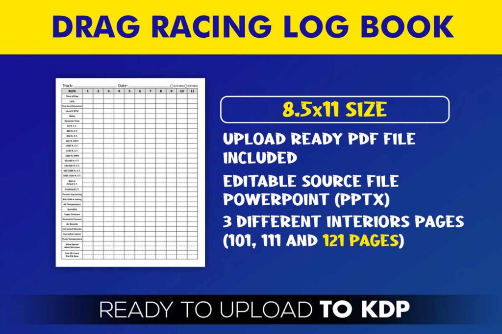 KDP Interiors: Drag Racing Log Book - Beast Designer - Best KDP Interiors