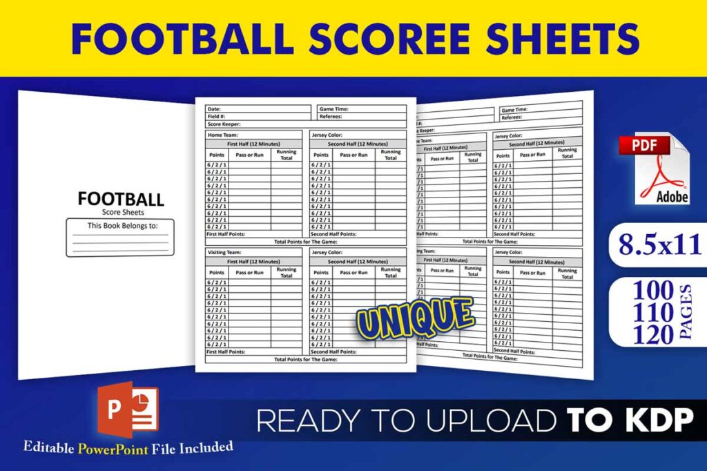KDP Interiors: Football Score Sheets Book - Beast Designer - Best KDP ...
