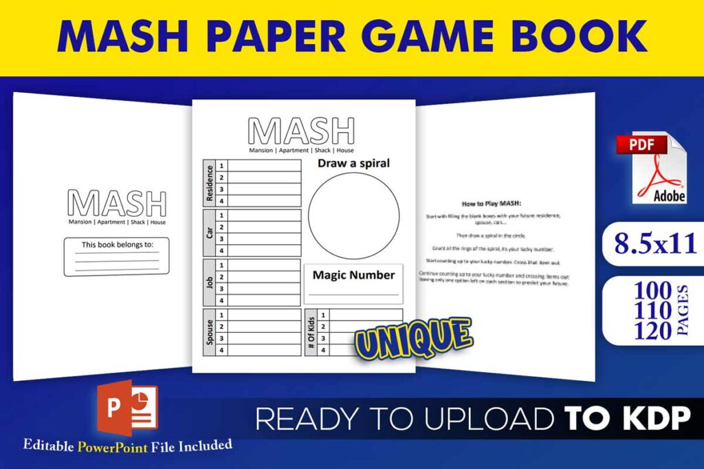 KDP Interiors: MASH Paper Game Book - Beast Designer - Best KDP Interiors