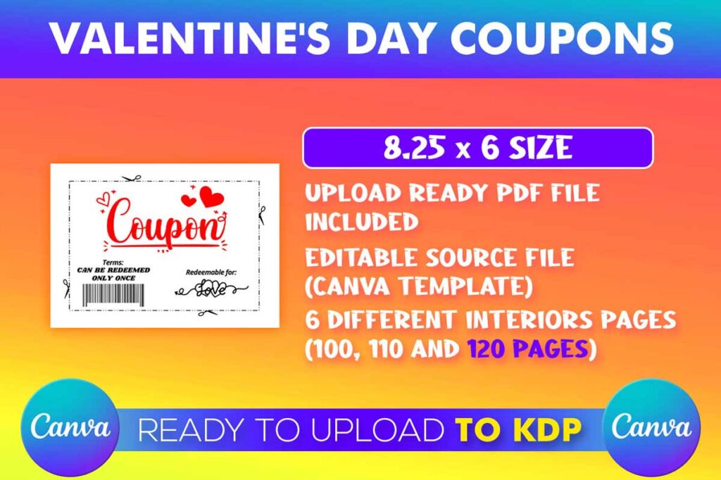 KDP Interiors: Valentine's Day Coupon Book - Canva Template - Beast ...