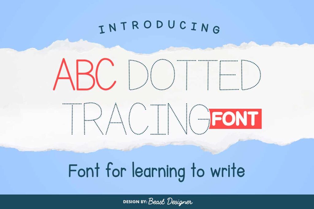 ABC Dotted Tracing Font | Alphabet Tracing Font - Beast Designer - Best ...