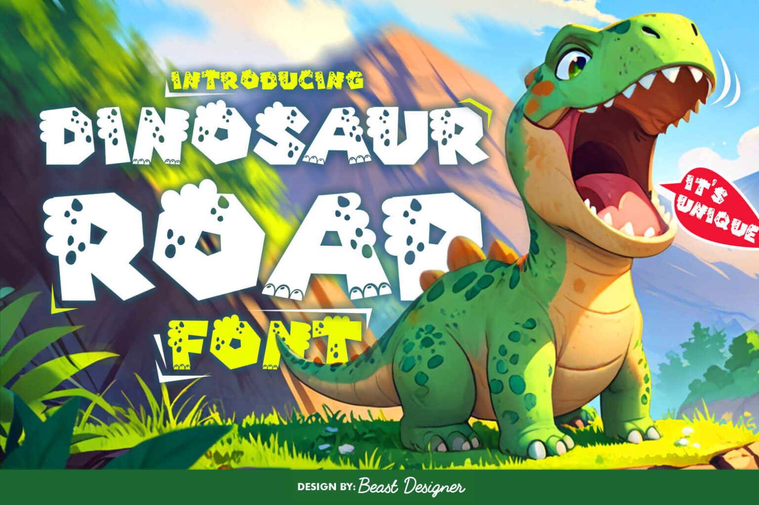 T-REX Dinosaur Font | Cute Dinosaur Font - Beast Designer - Best KDP ...