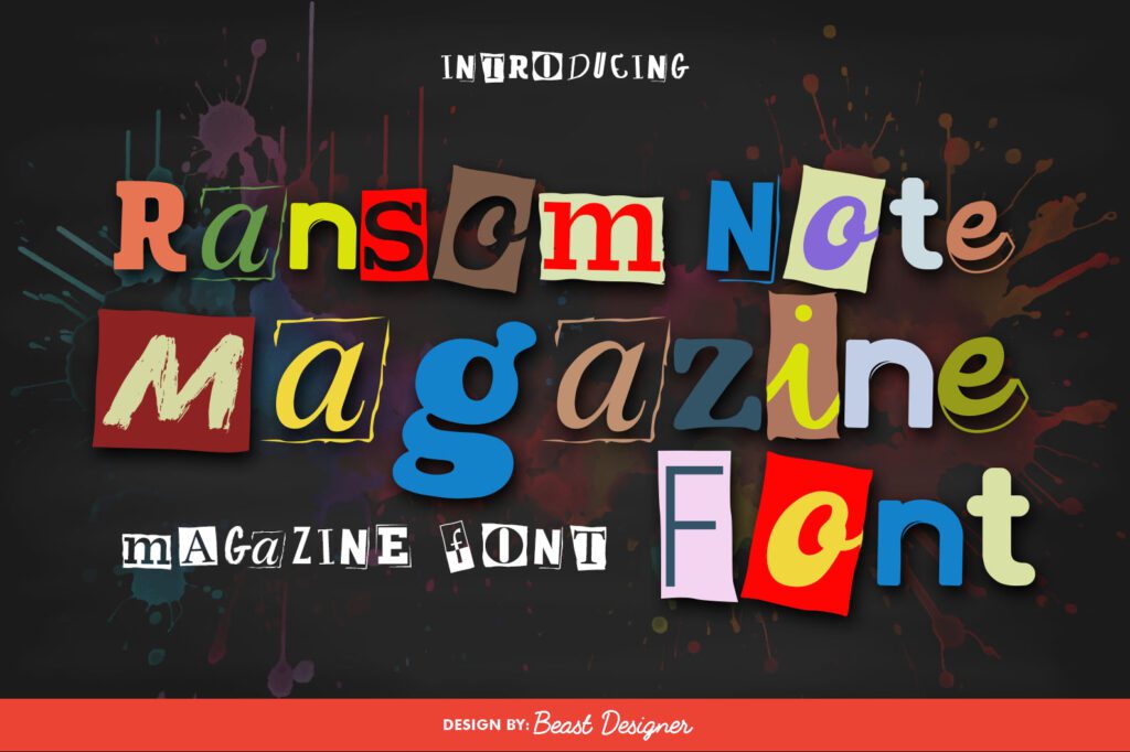 Ransom Note Magazine Font | Newspaper Cutout Letters Font - Beast ...